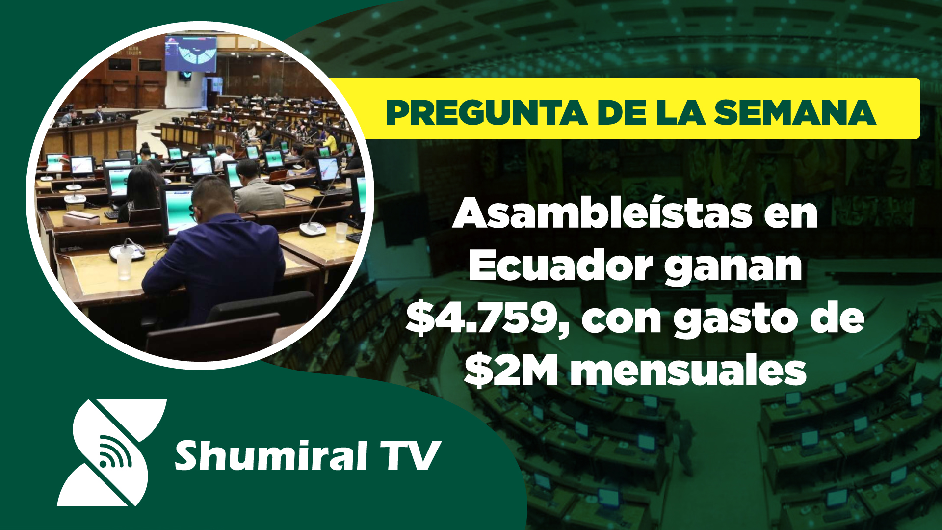 Asambleístas en Ecuador ganan $4.759, con gasto de $2M mensuales ...